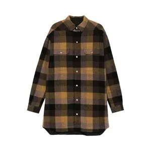 Rick Owens Wool Outershirt 'honey Plaid