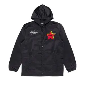 PLEASURES Berlin Satin Coaches Jacket - Black