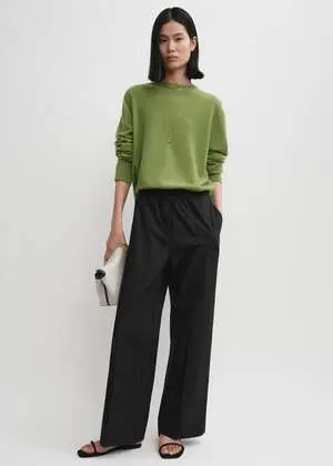 TOTEME Cotton Drawstring Trousers - Black
