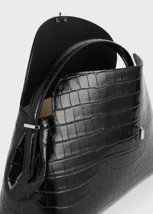 TOTEME T-lock Croco-embossed Top Handle