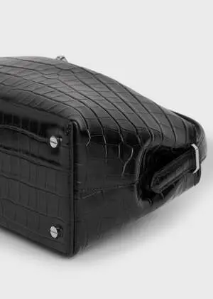 TOTEME T-lock Croco-embossed Top Handle
