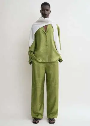 TOTEME Monogram Silk Pj Top - Laurel