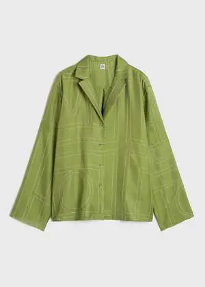 TOTEME Monogram Silk Pj Top