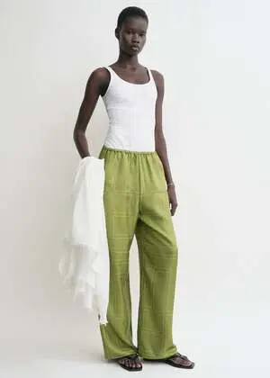TOTEME Monogram Silk Pj Bottoms - Laurel