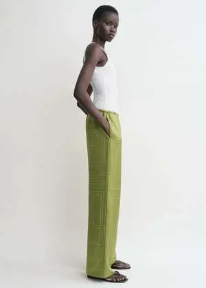 TOTEME Monogram Silk Pj Bottoms