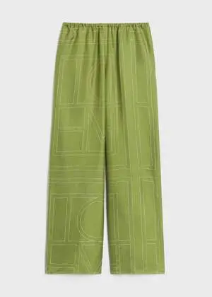 TOTEME Monogram Silk Pj Bottoms