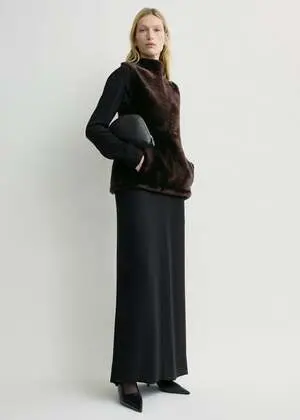 TOTEME Shearling-front Top - Espresso