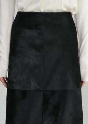 TOTEME Pony Hair-effect Calf Leather Midi Skirt