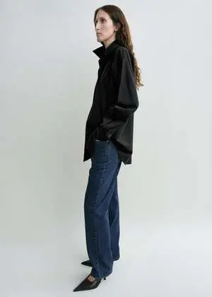 TOTEME Classic Tumbled Cotton Shirt - Washed Black