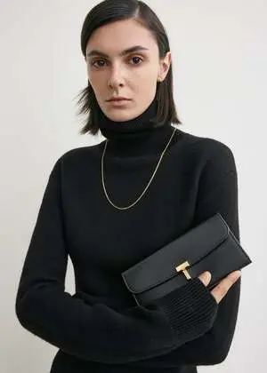 TOTEME T-lock Leather Wallet - Black