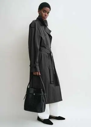 TOTEME Belted Croco-embossed Bucket Bag