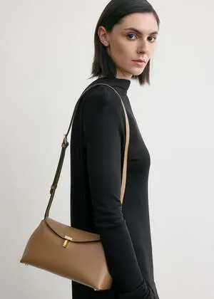 TOTEME T-lock Leather Clutch