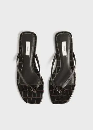 TOTEME Croco-embossed Flip Flops