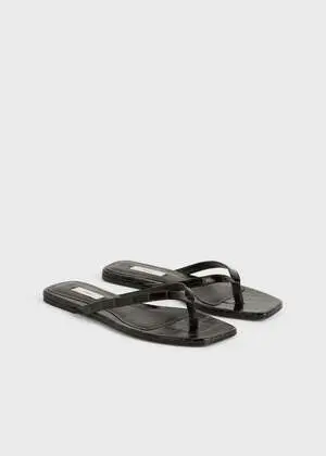 TOTEME Croco-embossed Flip Flops