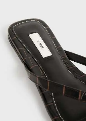TOTEME Croco-embossed Flip Flops