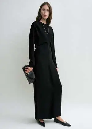 TOTEME Long-sleeve Slouch Waist Dress - Black