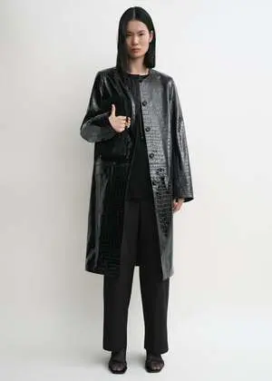 TOTEME Croc-embossed Patent Leather Coat