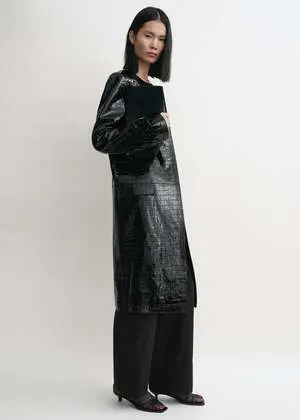 TOTEME Croc-embossed Patent Leather Coat