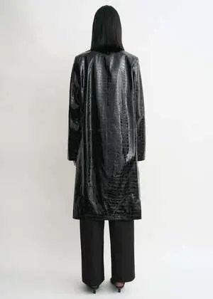 TOTEME Croc-embossed Patent Leather Coat