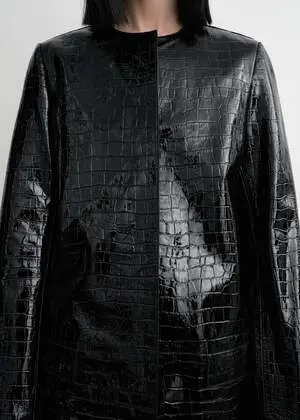 TOTEME Croc-embossed Patent Leather Coat