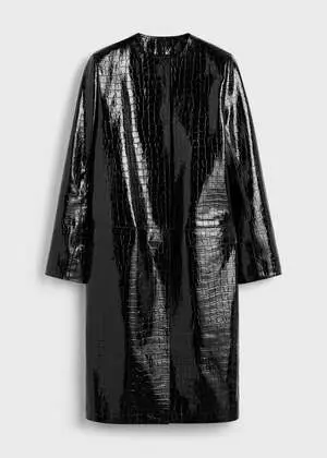 TOTEME Croc-embossed Patent Leather Coat
