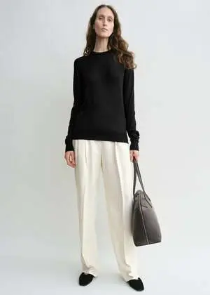 TOTEME Fine Crew Knit - Black
