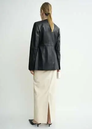 TOTEME Collarless Leather Jacket