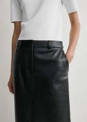 TOTEME Grained-leather Straight Skirt