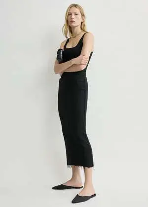 TOTEME Long Fringed Jersey Skirt