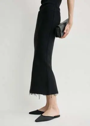 TOTEME Long Fringed Jersey Skirt