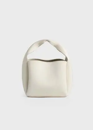 TOTEME Petite Satin Bucket Bag - Ecru