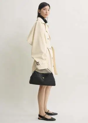 TOTEME T-lock Woven-leather Top Handle
