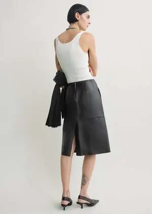 TOTEME Paneled Leather Skirt