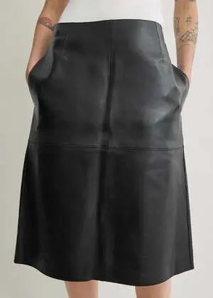 TOTEME Paneled Leather Skirt