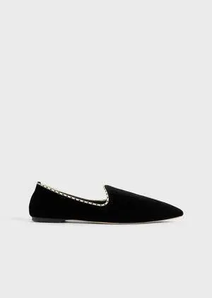 TOTEME Velvet Venetian Slippers - Black