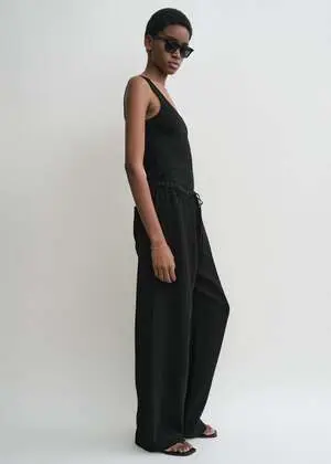 TOTEME Woven Stripe Drawstring Trousers