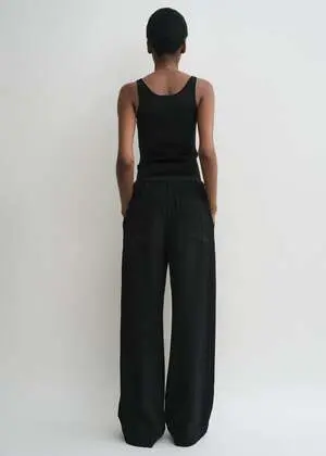 TOTEME Woven Stripe Drawstring Trousers