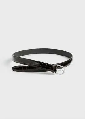 TOTEME Slim Croco-embossed Belt