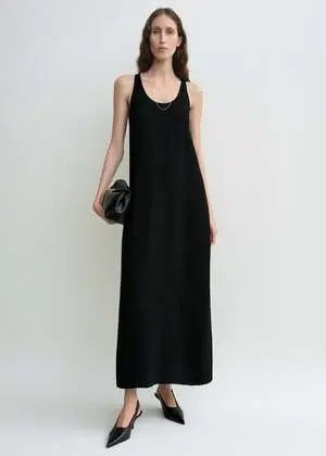 TOTEME Scoop-neck Sablé Dress - Black