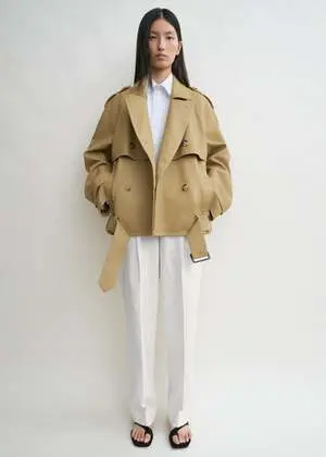 TOTEME Short Leather Trench - Desert