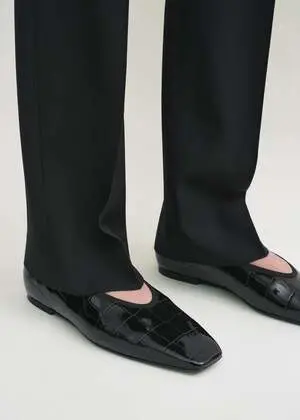 TOTEME Minimalist Croco-embossed Ballerinas