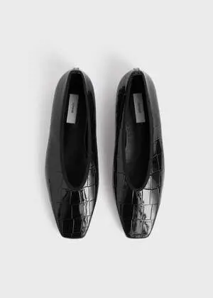 TOTEME Minimalist Croco-embossed Ballerinas