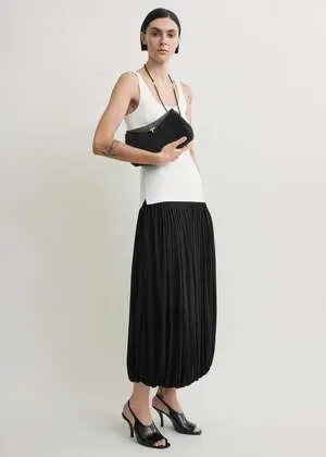 TOTEME T-lock Woven-leather Clutch