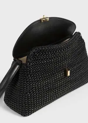 TOTEME T-lock Woven-leather Clutch