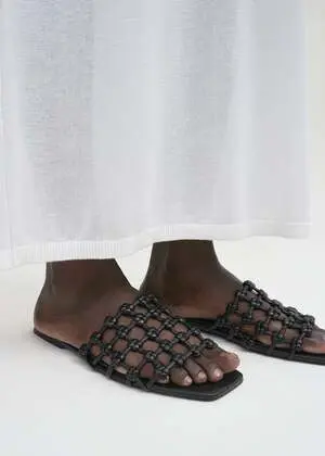 TOTEME Braided Leather Slides