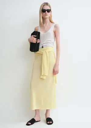 TOTEME Long Knit Skirt - Straw