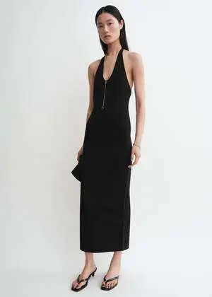 TOTEME Compact Knit Halter Dress - Black