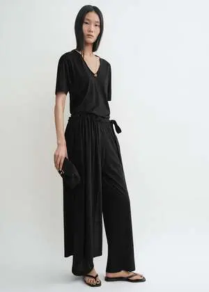 TOTEME Cotton Silk Pj Bottoms - Black