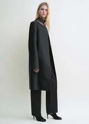 TOTEME Collarless Coat - Black
