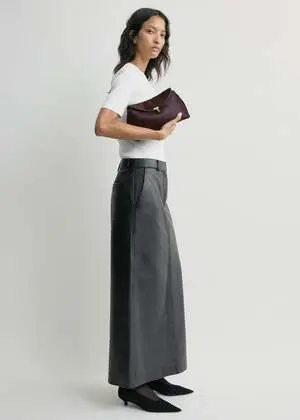 TOTEME T-lock Pony Hair Clutch - Wine